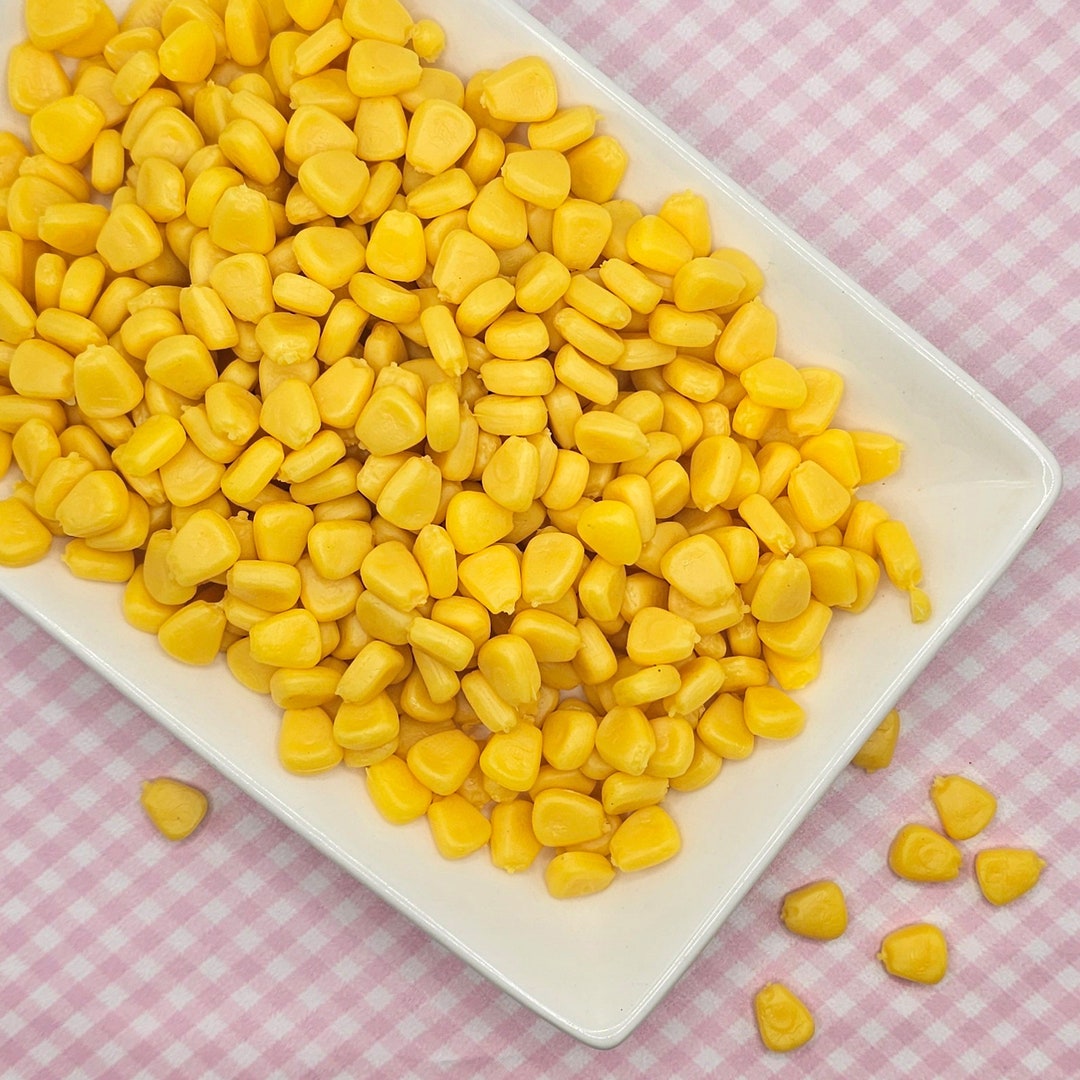 15/50/100 Pcs Whole Corn Kernel Realistic Imitation Fake Food Cabochons ...