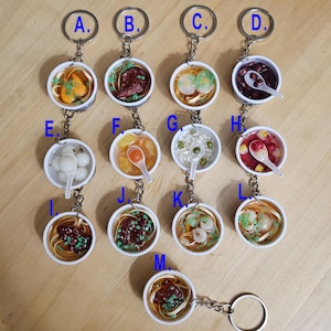 Ramen Noodle Dessert Miniature Bowl Charms Keychain Key Ring Charm - Etsy