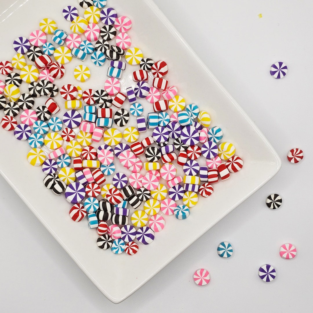 20 Pcs Miniature Candy Swirl Peppermint Fake Polymer Clay Candies ...