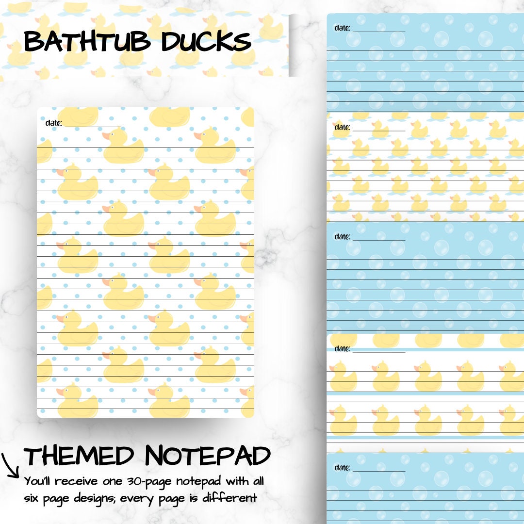 Bathtub Ducks Notepad See Images for Details - Etsy