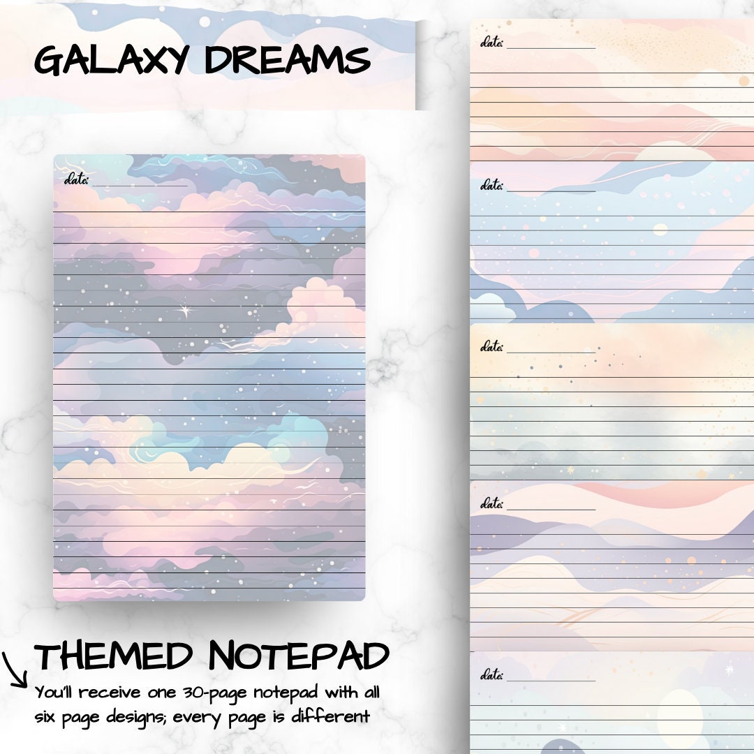 Galaxy Dreams Notepad See Images for Details - Etsy