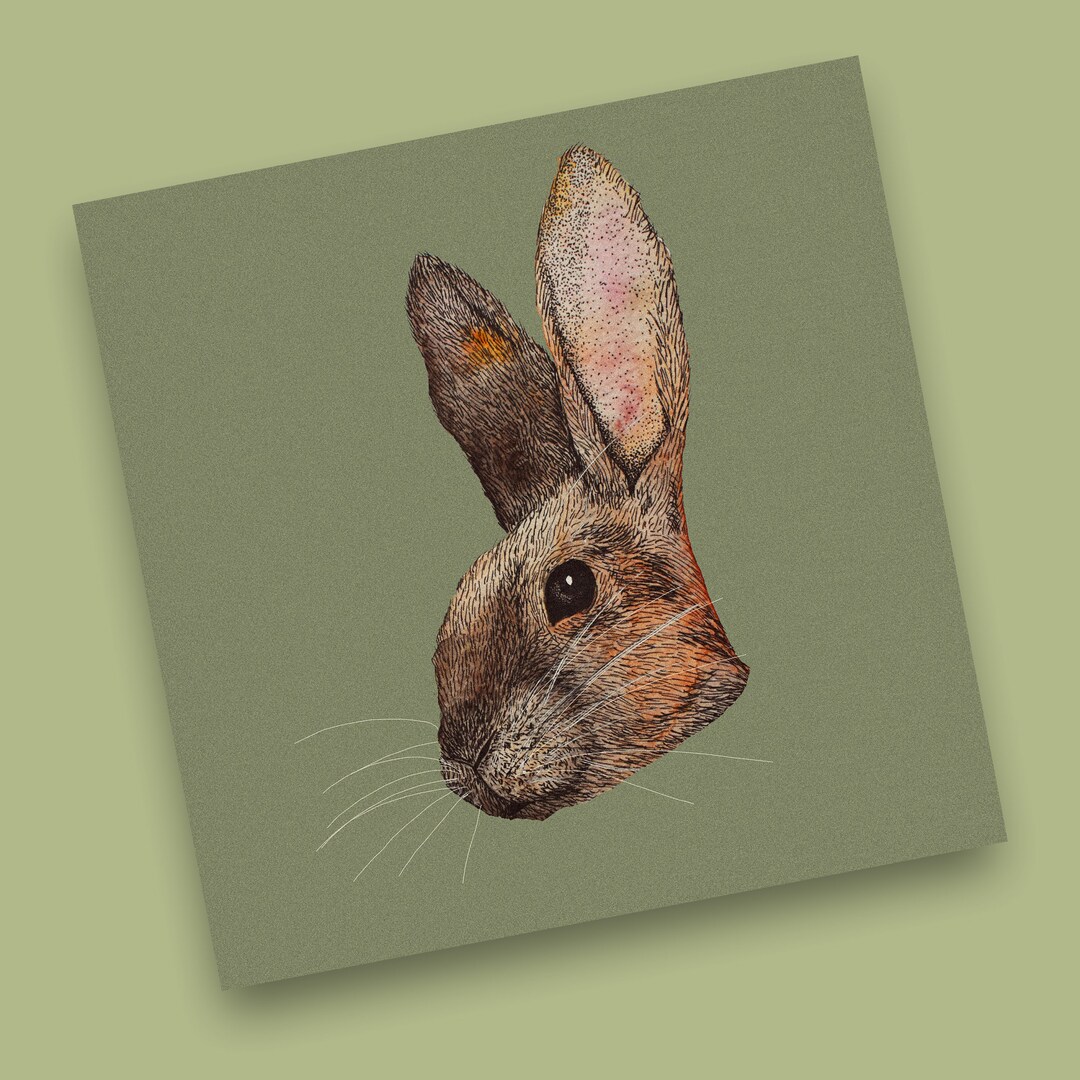 Rabbit Head Art Print - Etsy