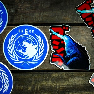 UNGCC and GOJIRA ROAR - Godzilla Holographic Decal 2 Pack - Etsy