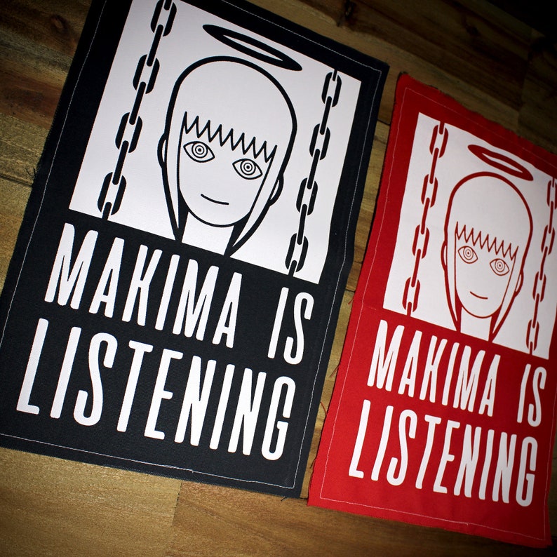 Anime Devil Back Patch MAKIMA IS LISTENING - Etsy