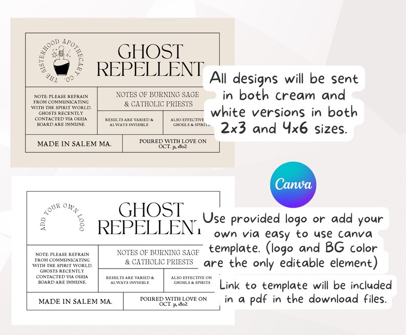 Halloween Editable Candle Label Spooky Candle Label Design - Etsy