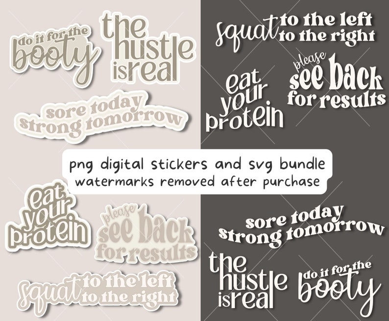 Gym Stickers PNG Workout Stickers SVG for Cricut Print and - Etsy