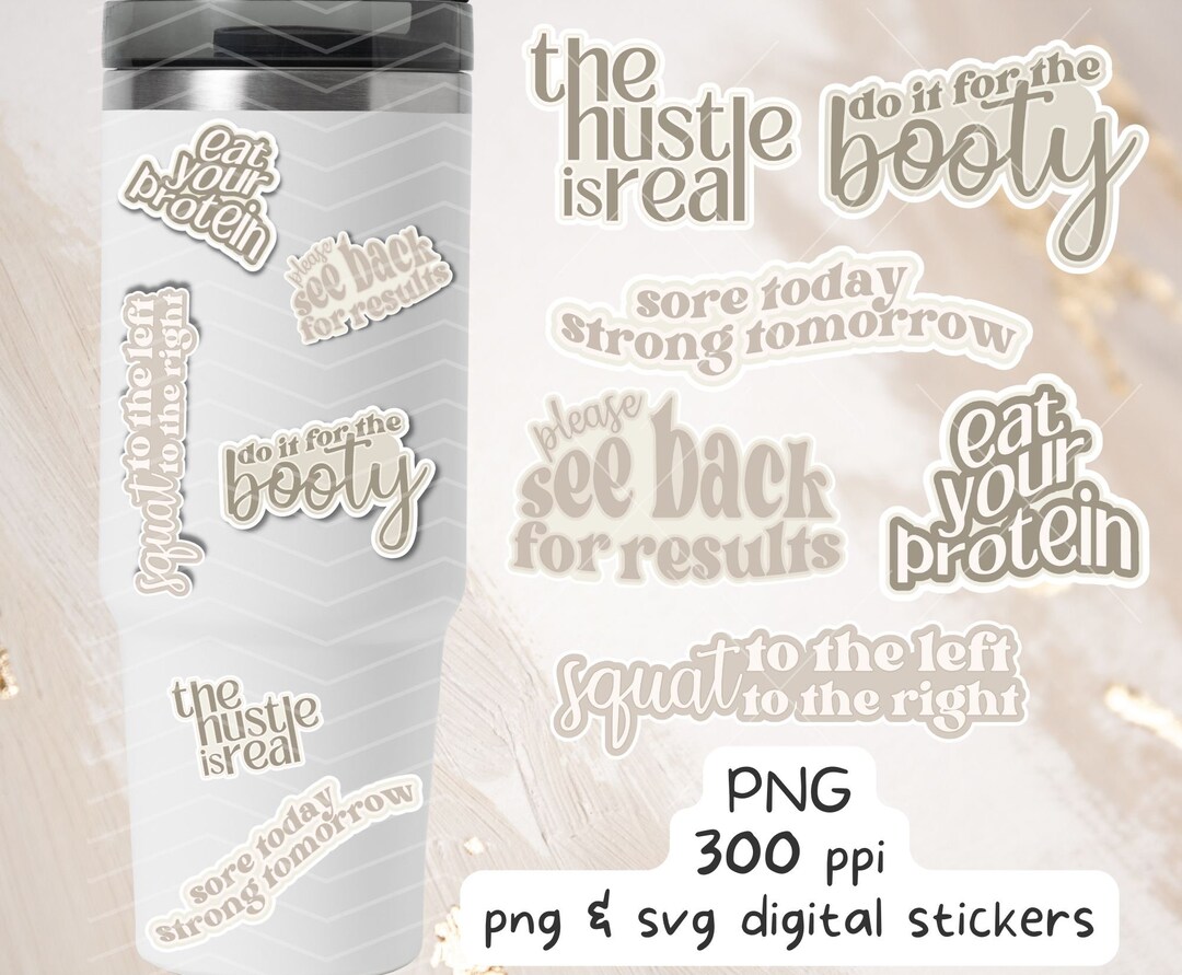 Gym Stickers PNG, Workout Stickers SVG for Cricut, Print and Cut ...