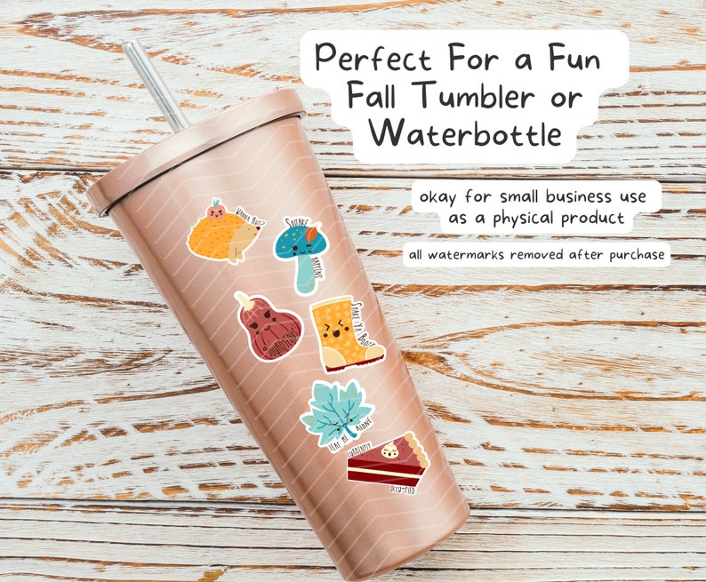Fall Kawaii Stickers Print and Cut PNG Printable Fall - Etsy