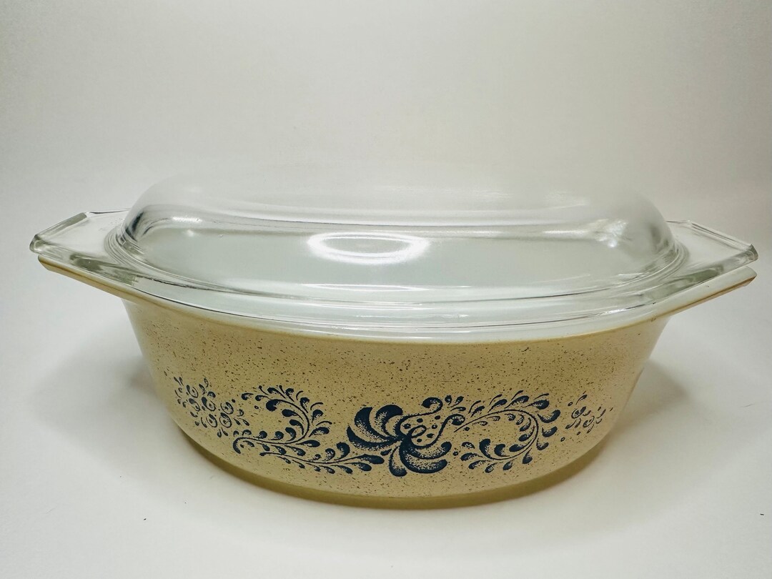 Pyrex Homestead Pattern 1.5 Quart Casserole Dish With Clear Lid - Etsy