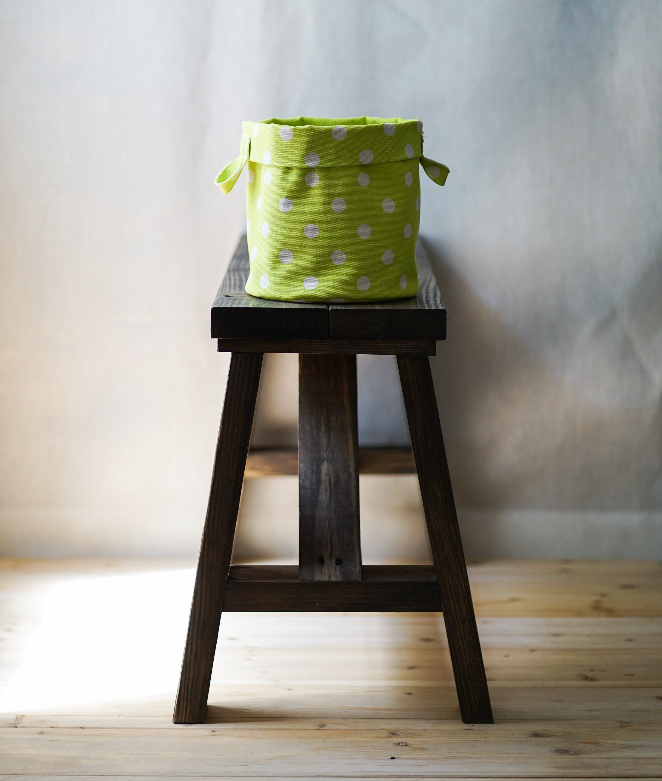 Lime Green Storage Bins, 12oz Double Sided Cotton Canvas Bin, Multi ...