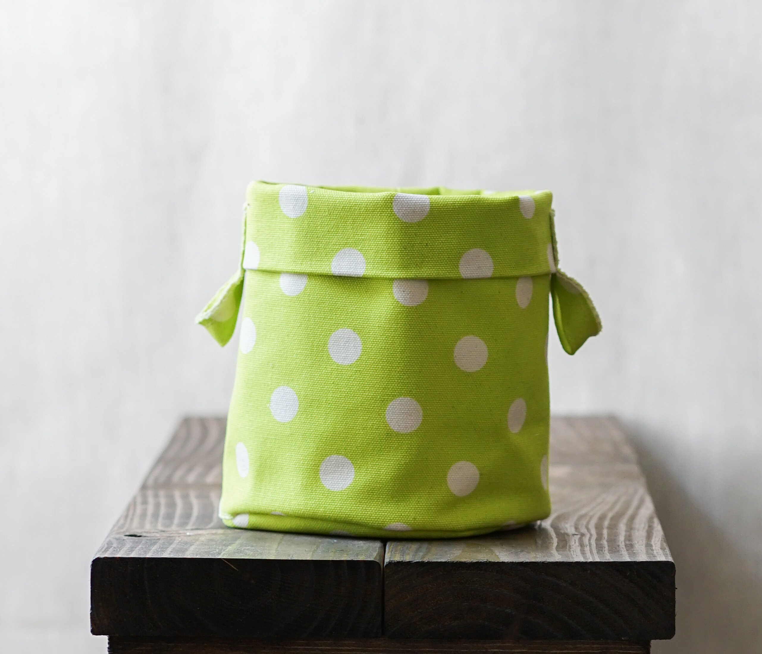 Lime Green Storage Bins, 12oz Double Sided Cotton Canvas Bin, Multi ...