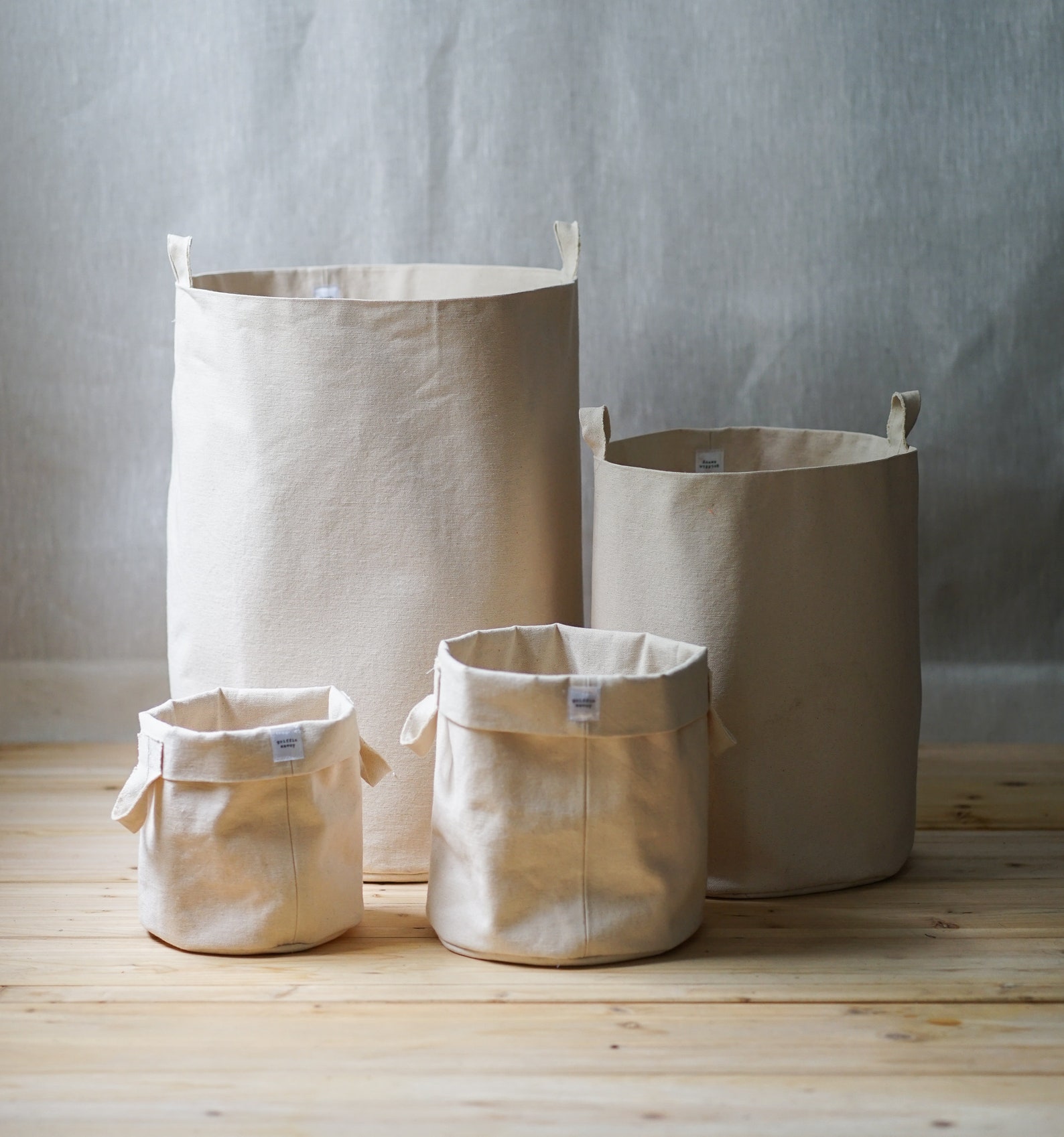 Natural Canvas Storage Bins, Canvas Storage Basket, Bins, Baskets ...