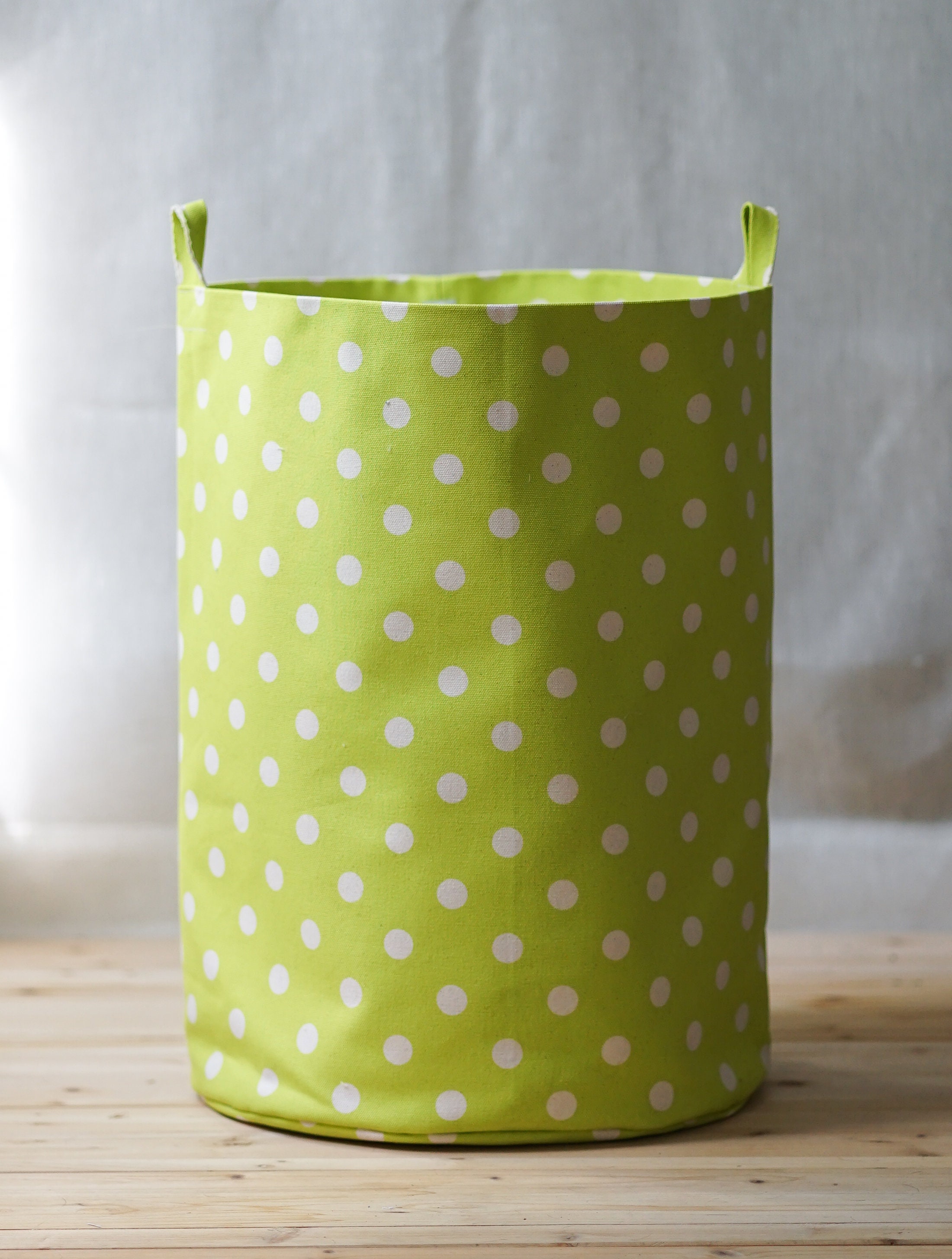 Lime Green Storage Bins, 12oz Double Sided Cotton Canvas Bin, Multi ...