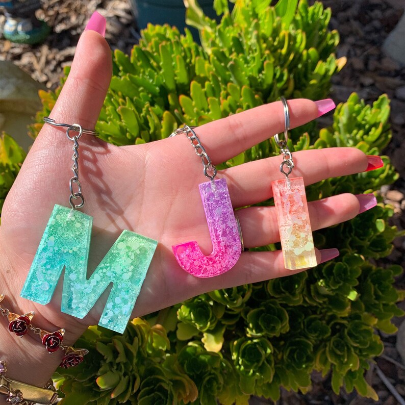 Resin Keychain / Alcohol Ink Key Chain / Small Gift For Friend | Etsy