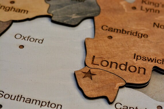 Wood 3D Map United Kingdom Handmade Wood Map Wood Art Wood - Etsy