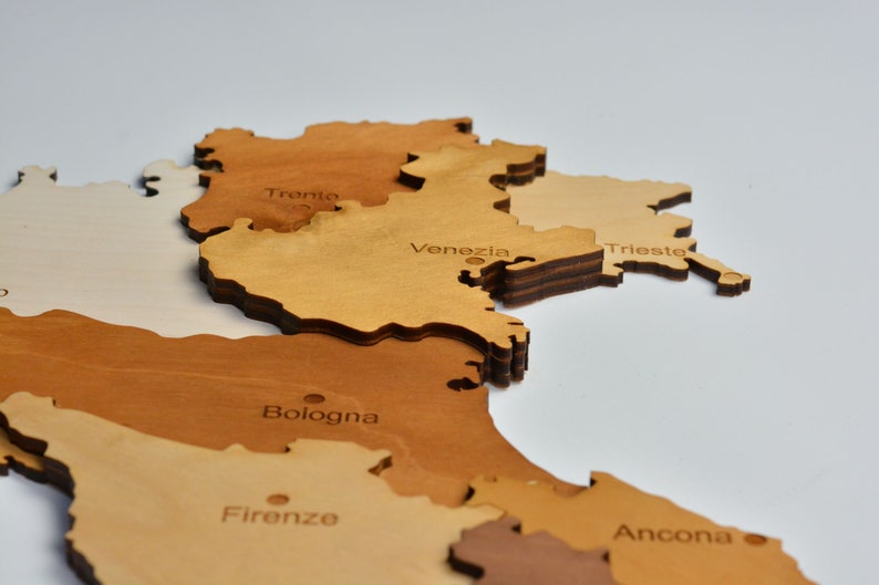 Wood 3D Map Italy Handmade Wood Map Wood Art Wood Travel Map - Etsy