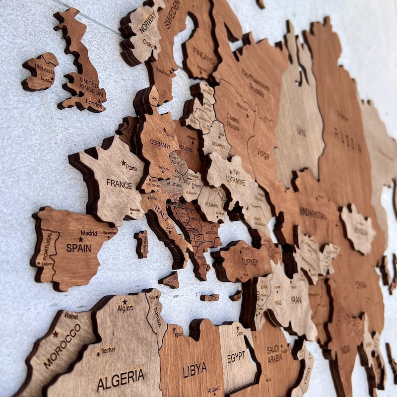 Wood Map - Etsy