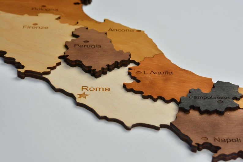 Wood 3D Map Italy Handmade Wood Map Wood Art Wood Travel Map - Etsy
