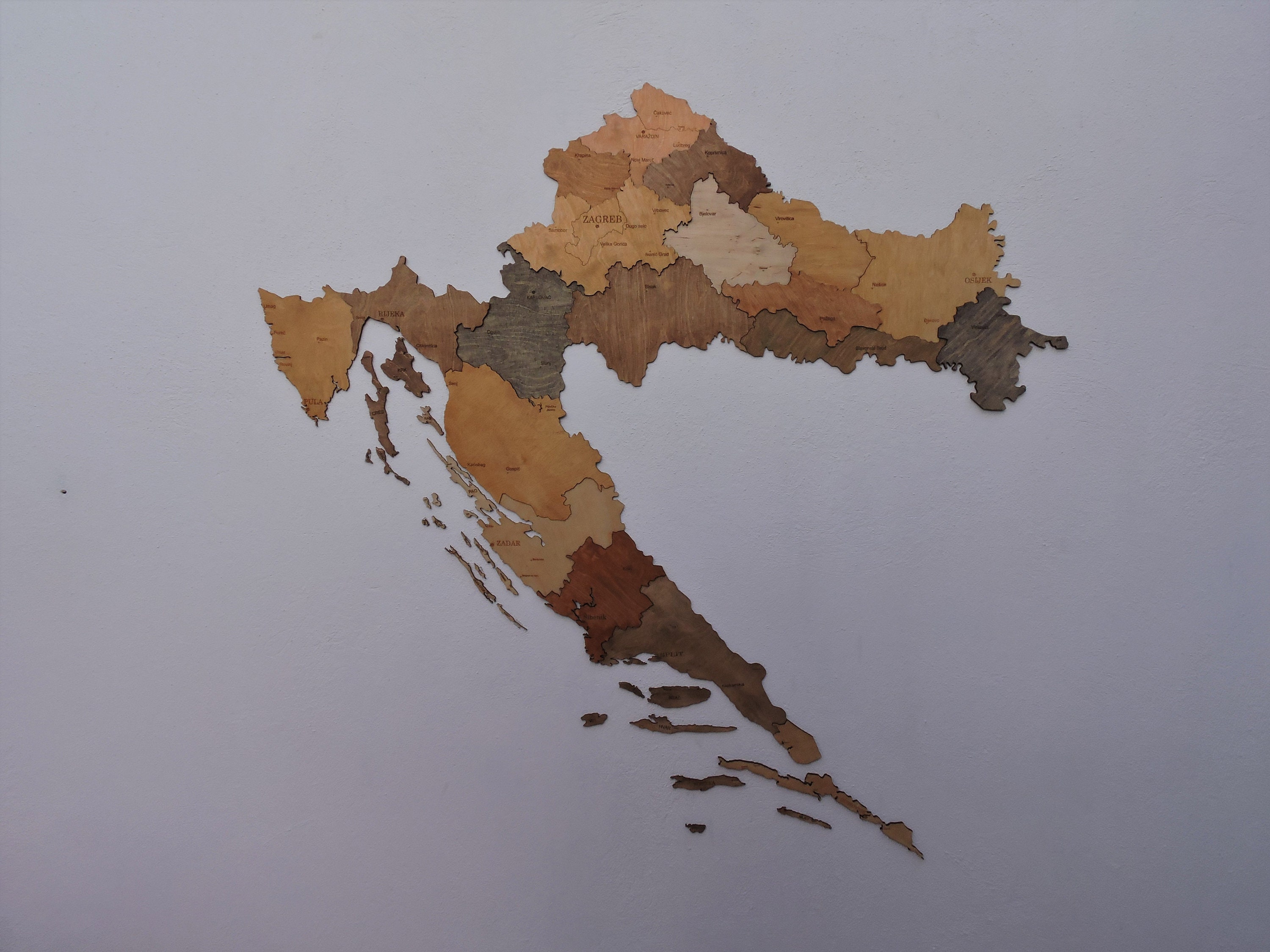 Rustic Croatia Wood Wall Map: Adriatic Coast Art - Etsy