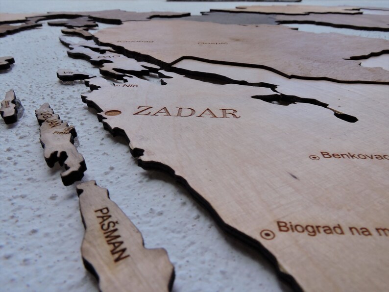 Rustic Croatia Wood Wall Map: Adriatic Coast Art - Etsy