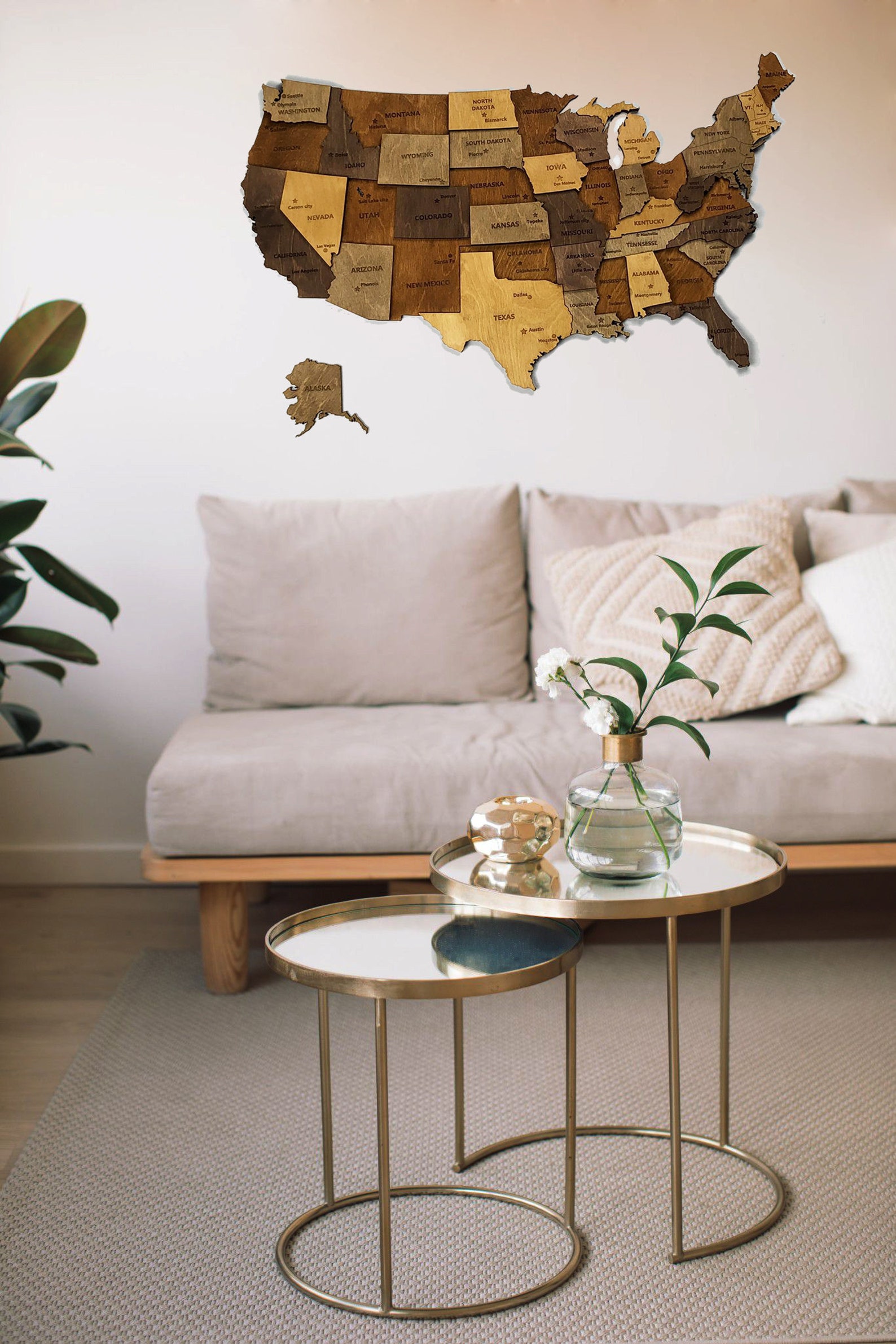 Wood 3D Map United States of America Handmade Wood Map Wood | Etsy