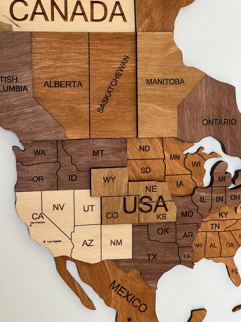 Handmade 3D Wood Wall Map Travel World Map Anniversary Gift, Birthday ...
