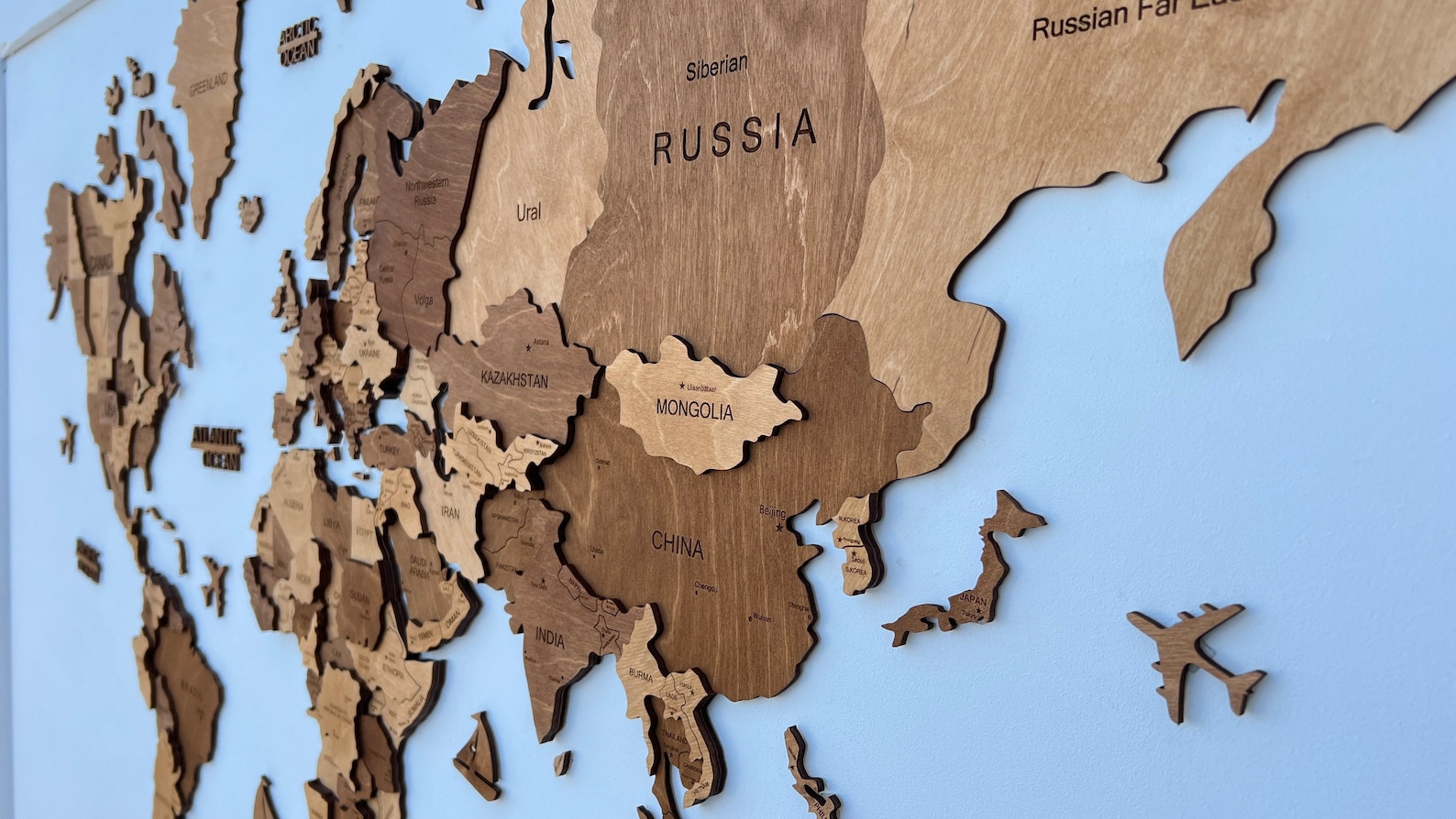 World Wood Map Wooden Wall Map 3 D Wood Wall Map Travel World Map ...