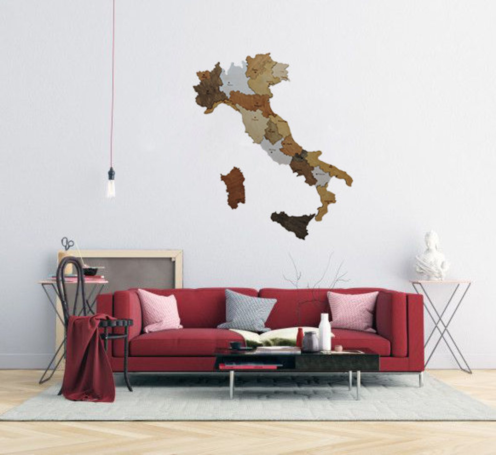 Wood 3D Map Italy Handmade Wood Map Wood Art Wood Travel Map Birthday ...