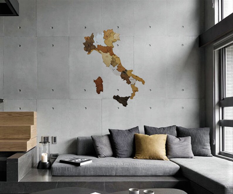 Wood 3D Map Italy Handmade Wood Map Wood Art Wood Travel Map | Etsy