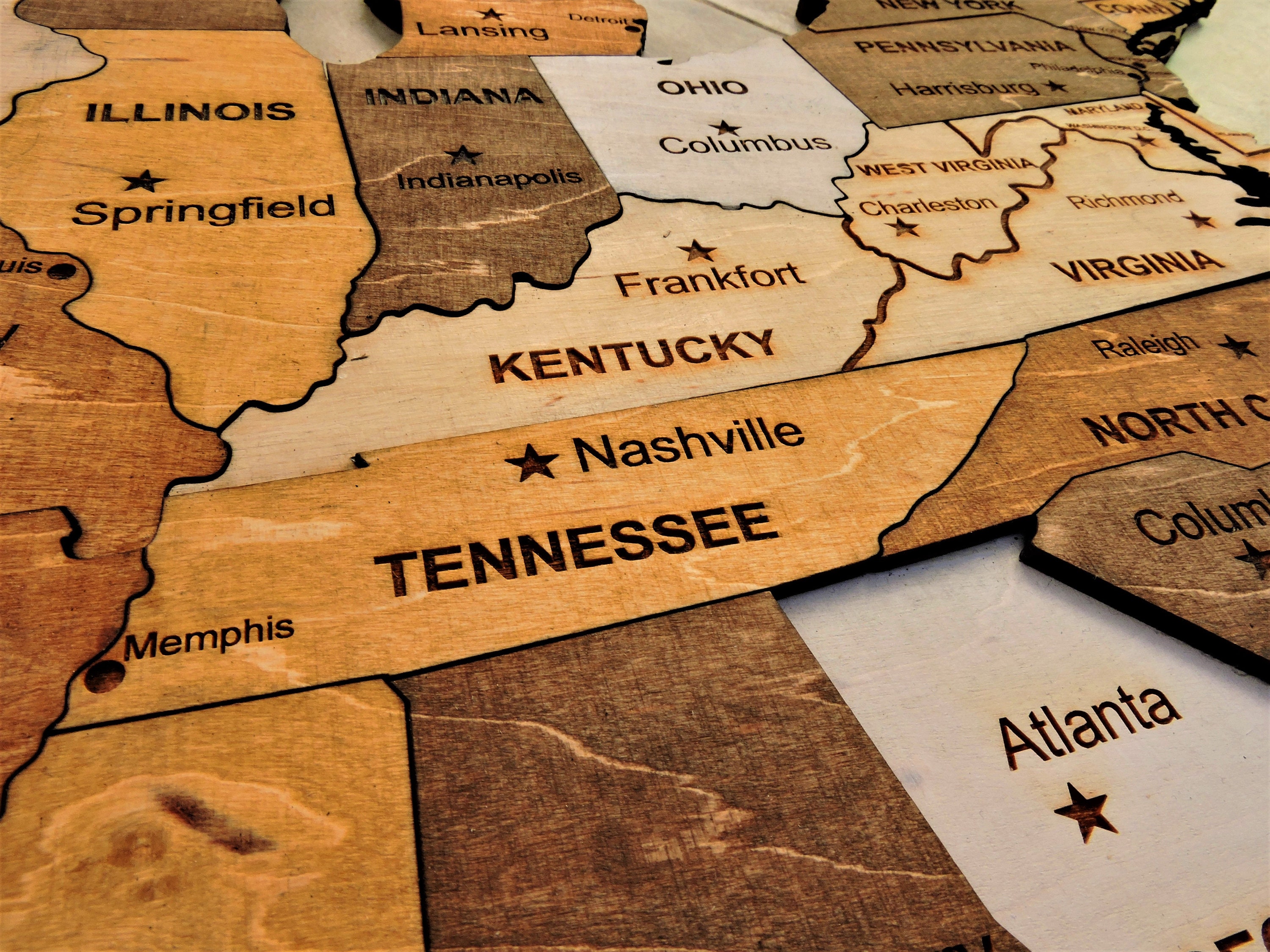 Wood 3D Map United States of America Handmade Wood Map Wood - Etsy