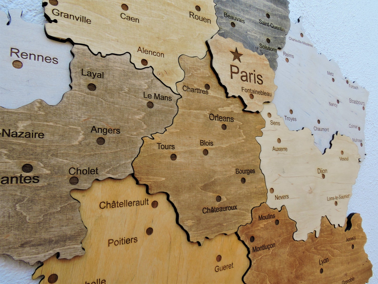 Wood 3D Map France Handmade Wood Map Wood Art Wood Travel Map - Etsy