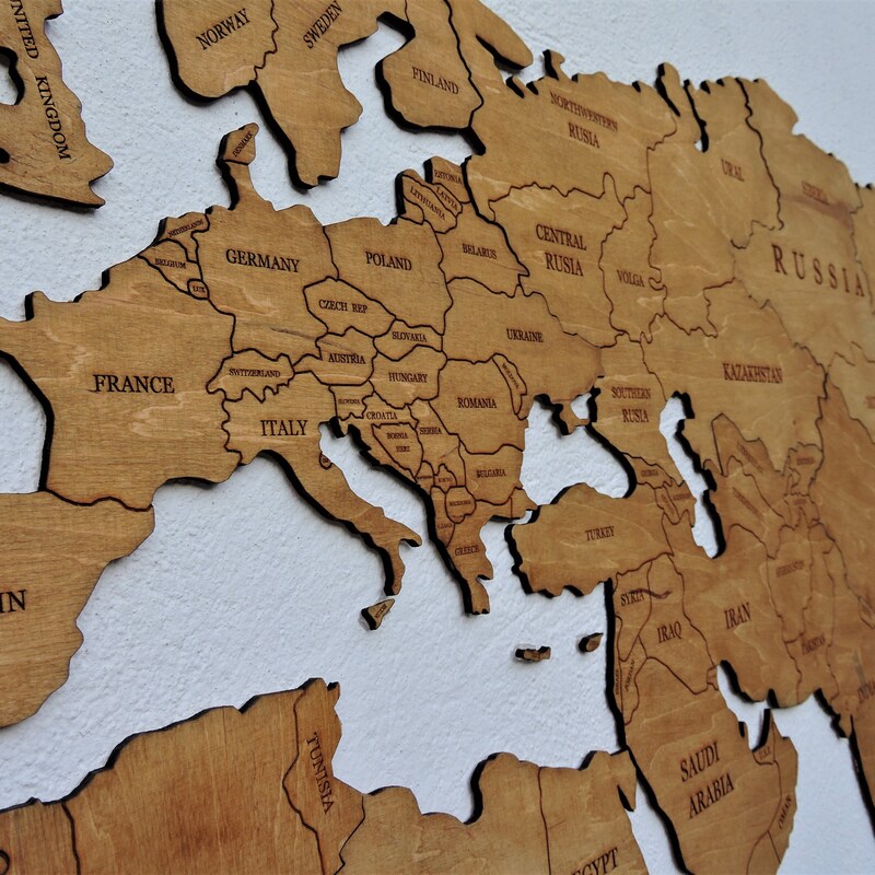 Wood World Map - Etsy