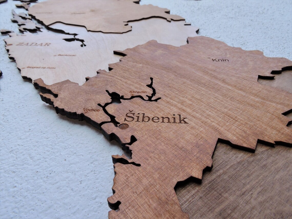 Rustic Croatia Wood Wall Map: Adriatic Coast Art - Etsy