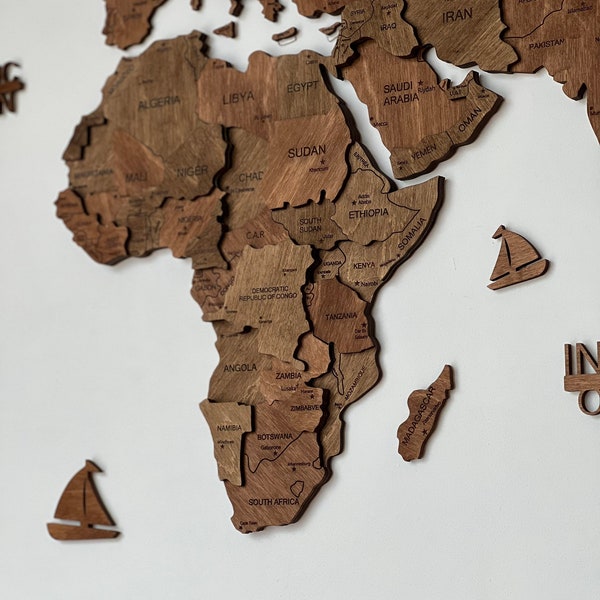 Wood World Map - Etsy