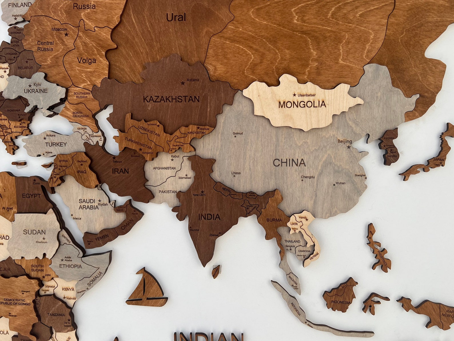 Wood World Map Wooden Wall Map 3 D Wood Wall Map Travel World - Etsy