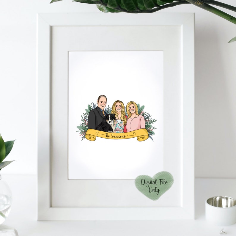 Personalised Family Portrait Print/ Custom Family | Etsy