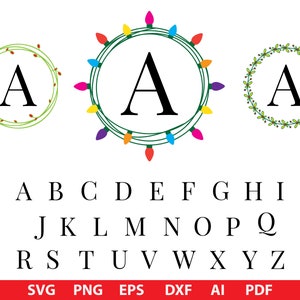 175 Christmas Monogram Bundle Svg Christmas Letter Svg Christmas Split ...