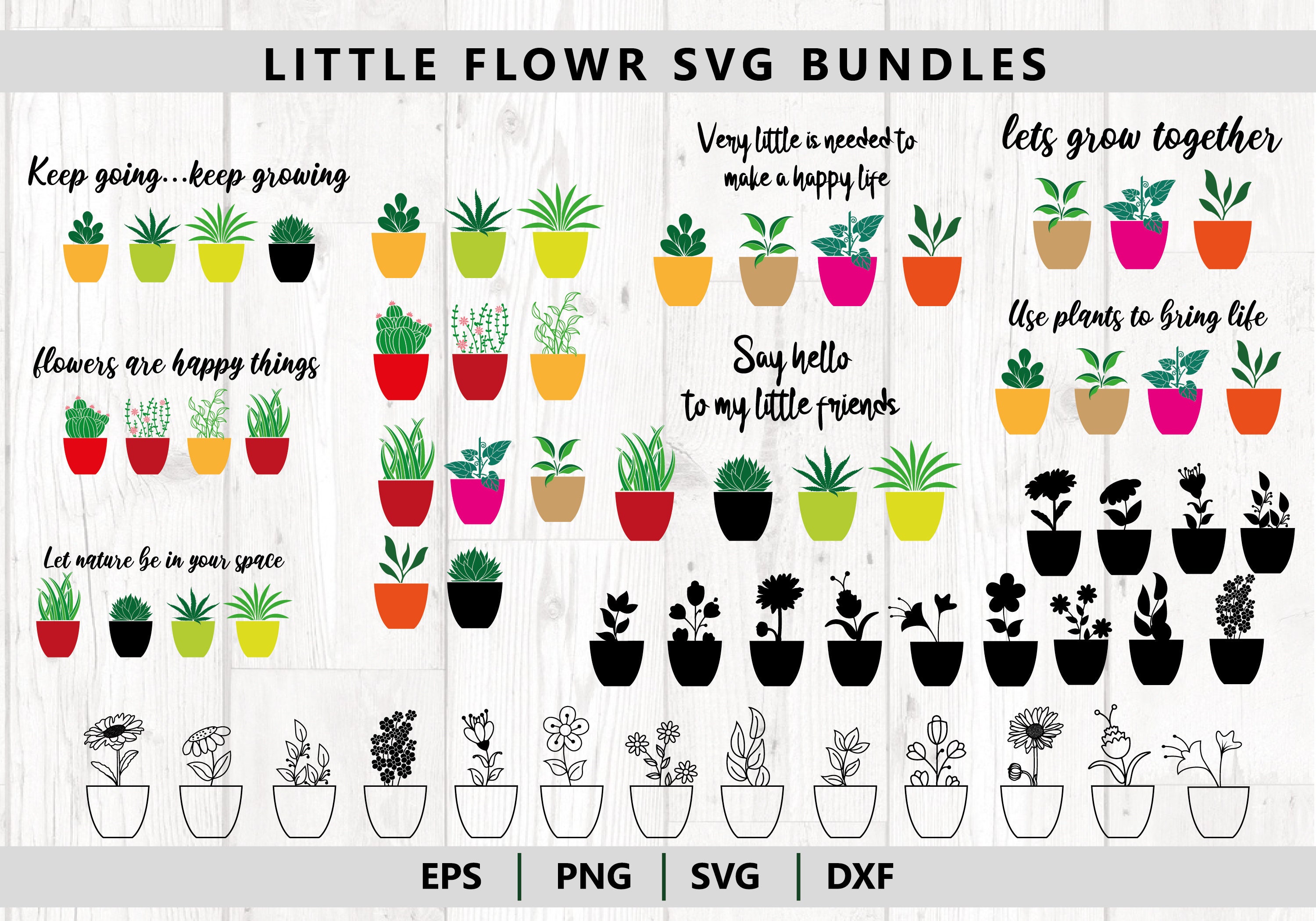 Plants Svg BundleSmall Plant SVGPlant svgLittle plant | Etsy