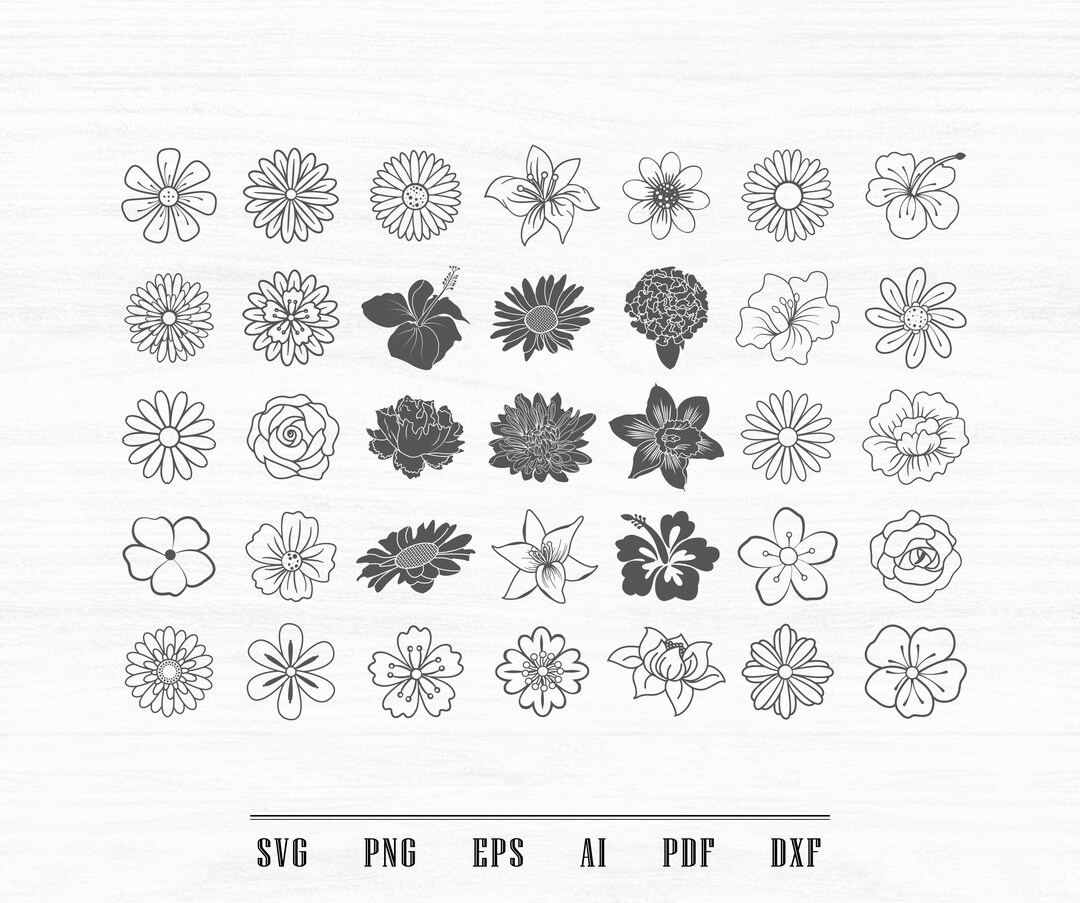 Blumen SVG Bundle Blumen SVG Hand svg Blume Rose Svg - Etsy.de