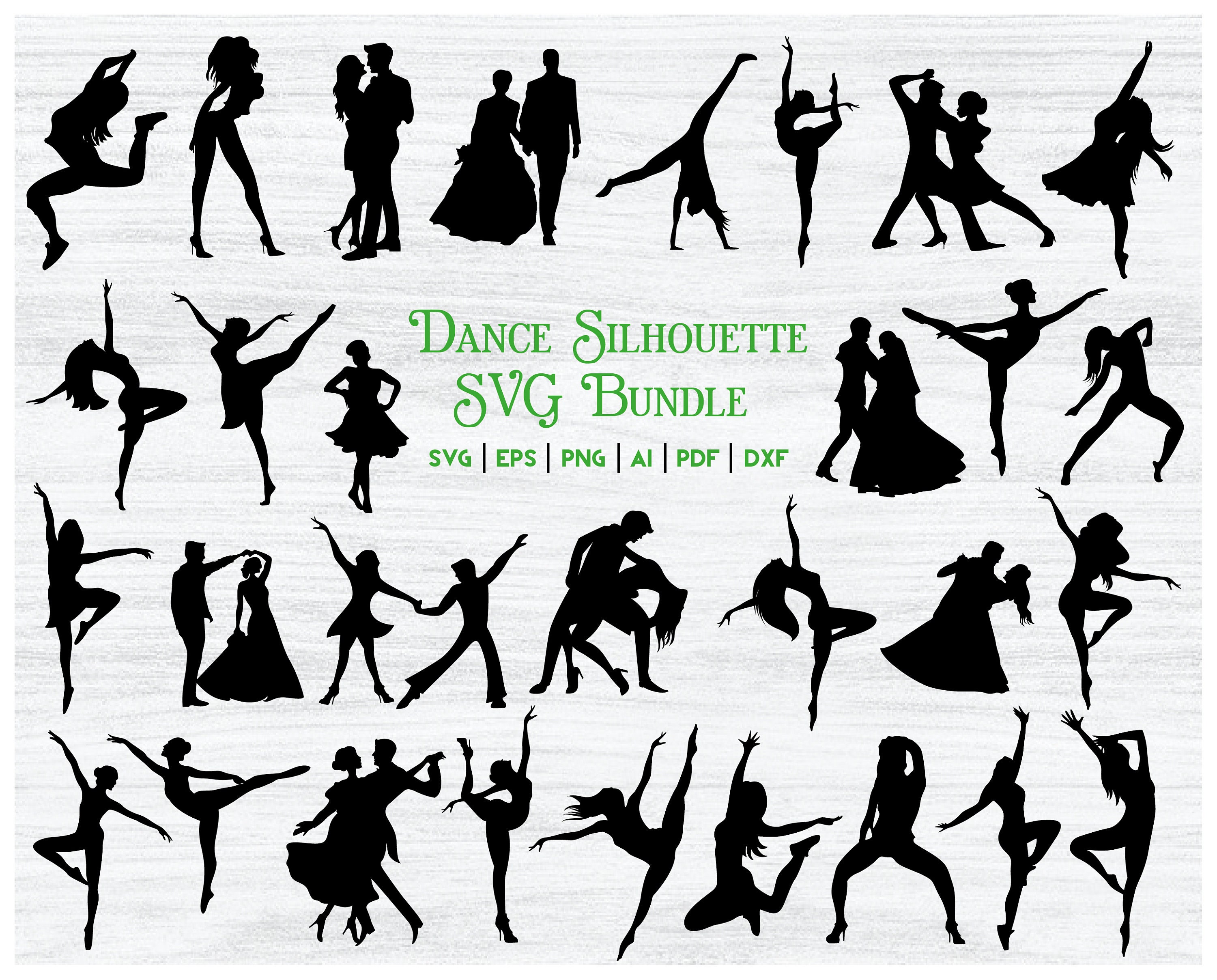 Dance Svg Dance Svg Bundle Dance Silhouette Dancing People | Etsy