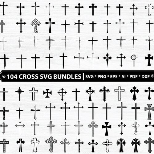 104 Cross SVG Bundle Cross Svg Christian Cross Svg Jesus - Etsy