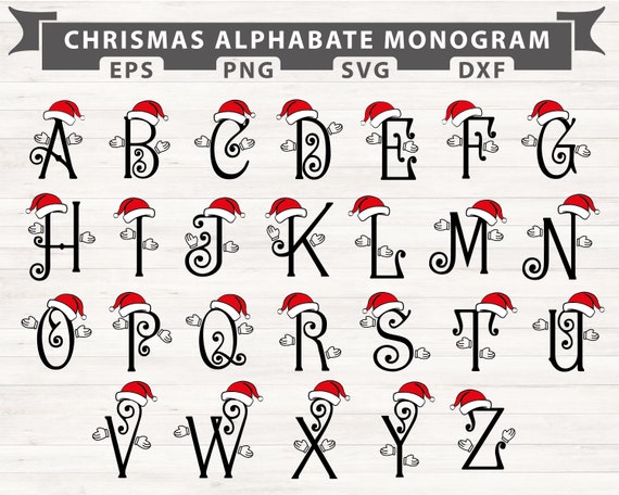 Christmas Alphabets Set Svg Bundle Christmas Letters - Etsy India