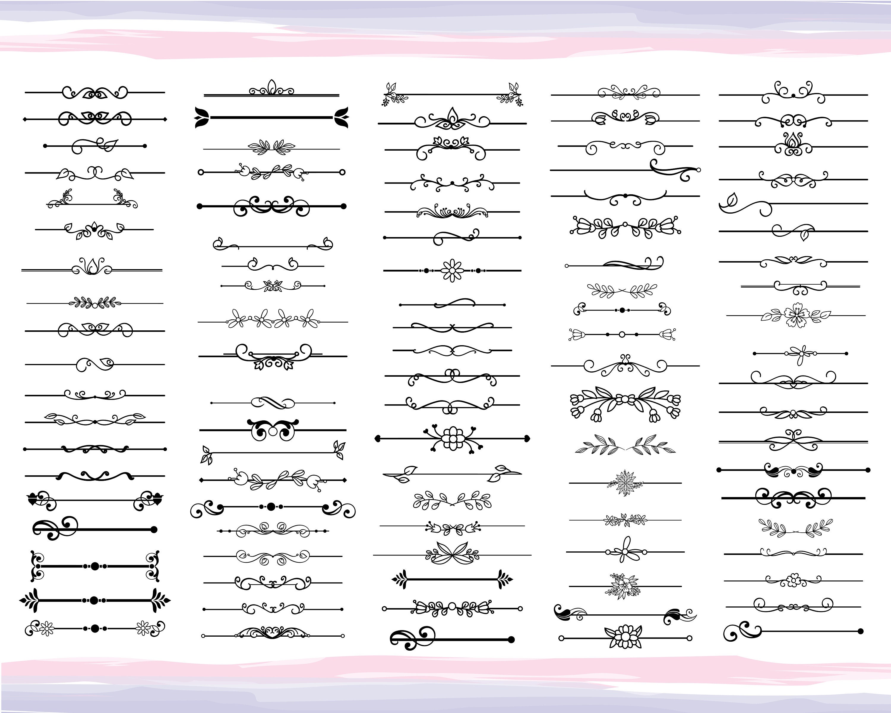 Divider SVG Mega Bundle Text Divider SVG Flourish Divider - Etsy UK
