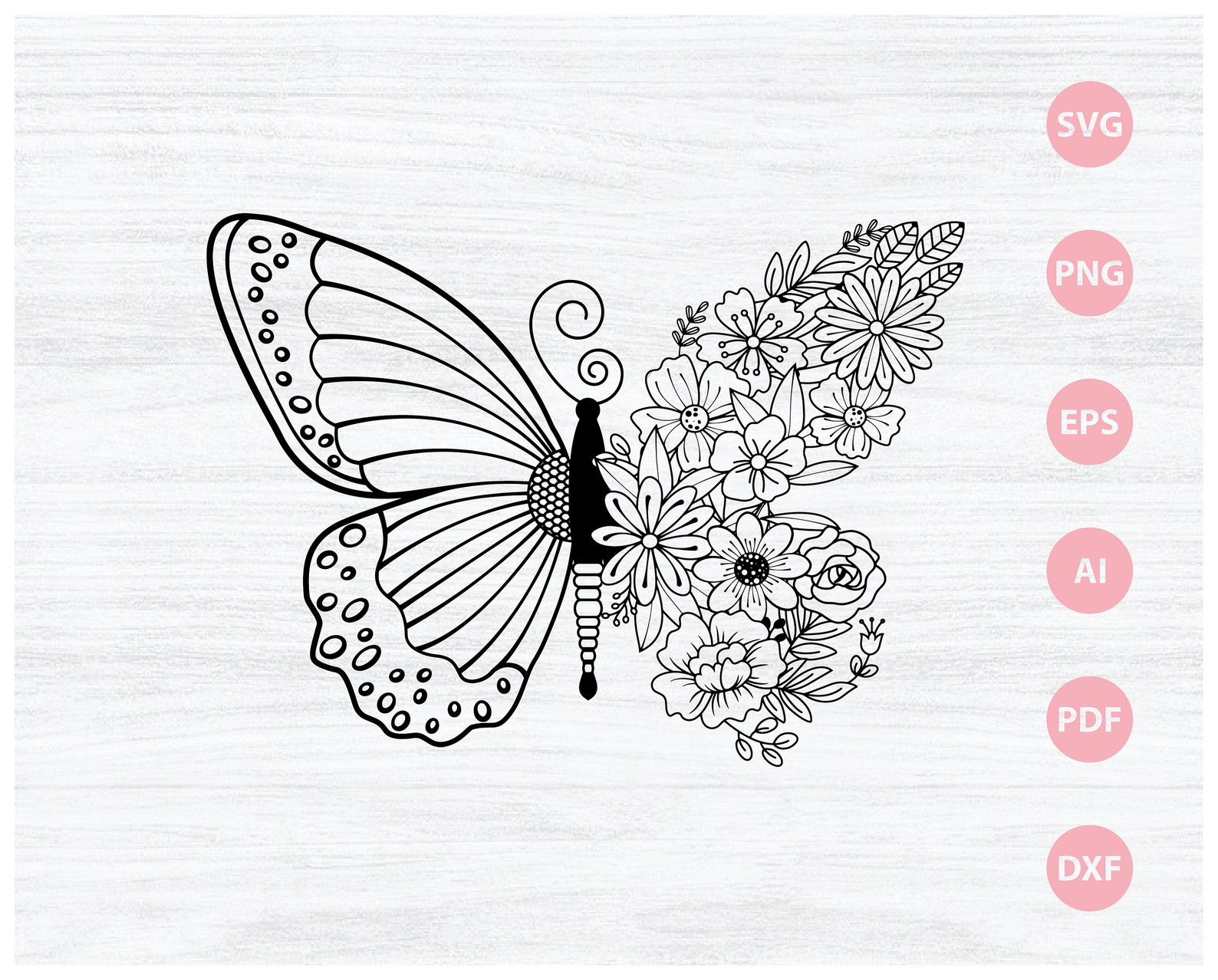 Butterfly Svg Butterfly Flower Svg Floral Butterfly Svg - Etsy Canada
