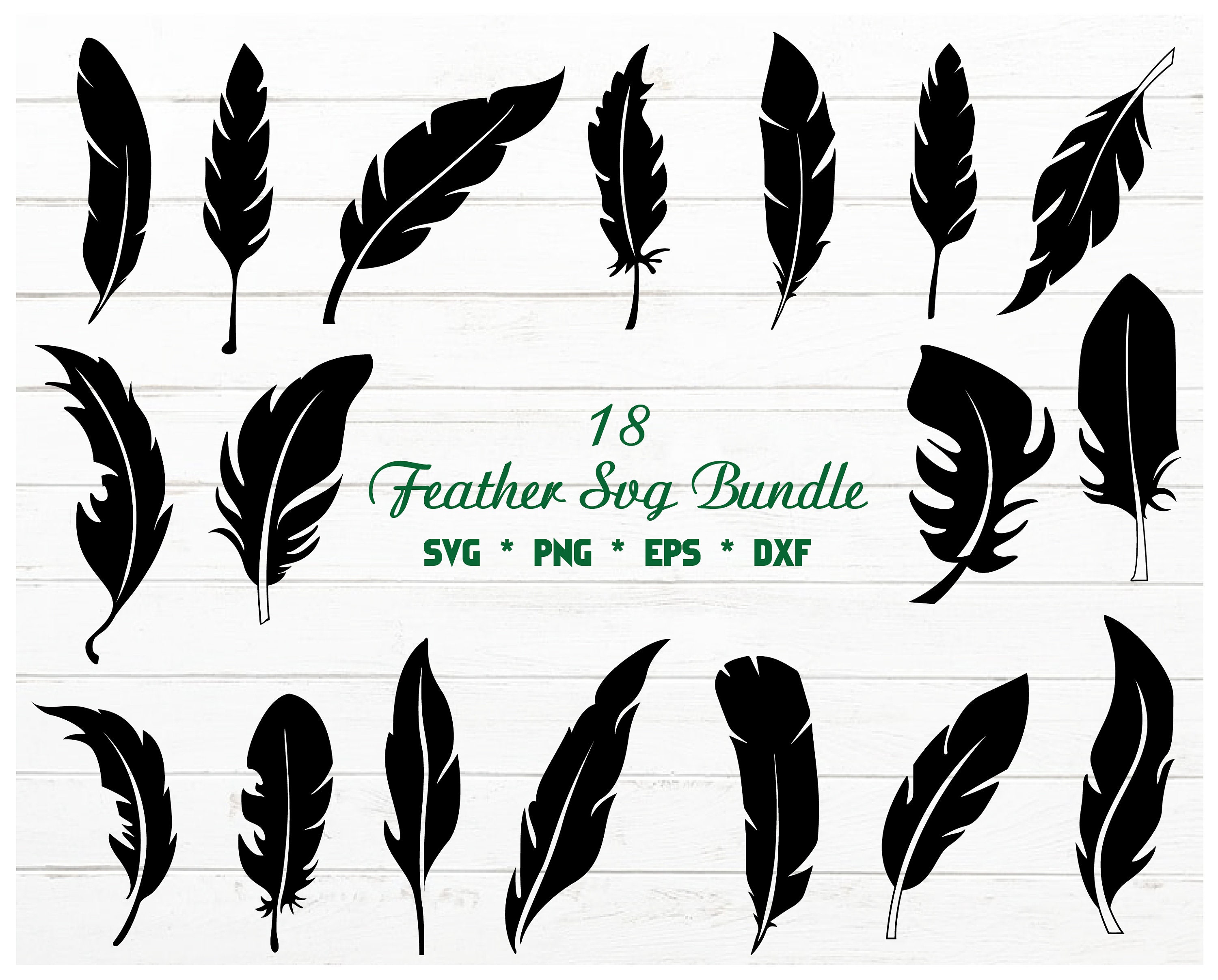 Feather Svg Bundle, Feather Svg, Feather Clipart, Feather Silhouette ...
