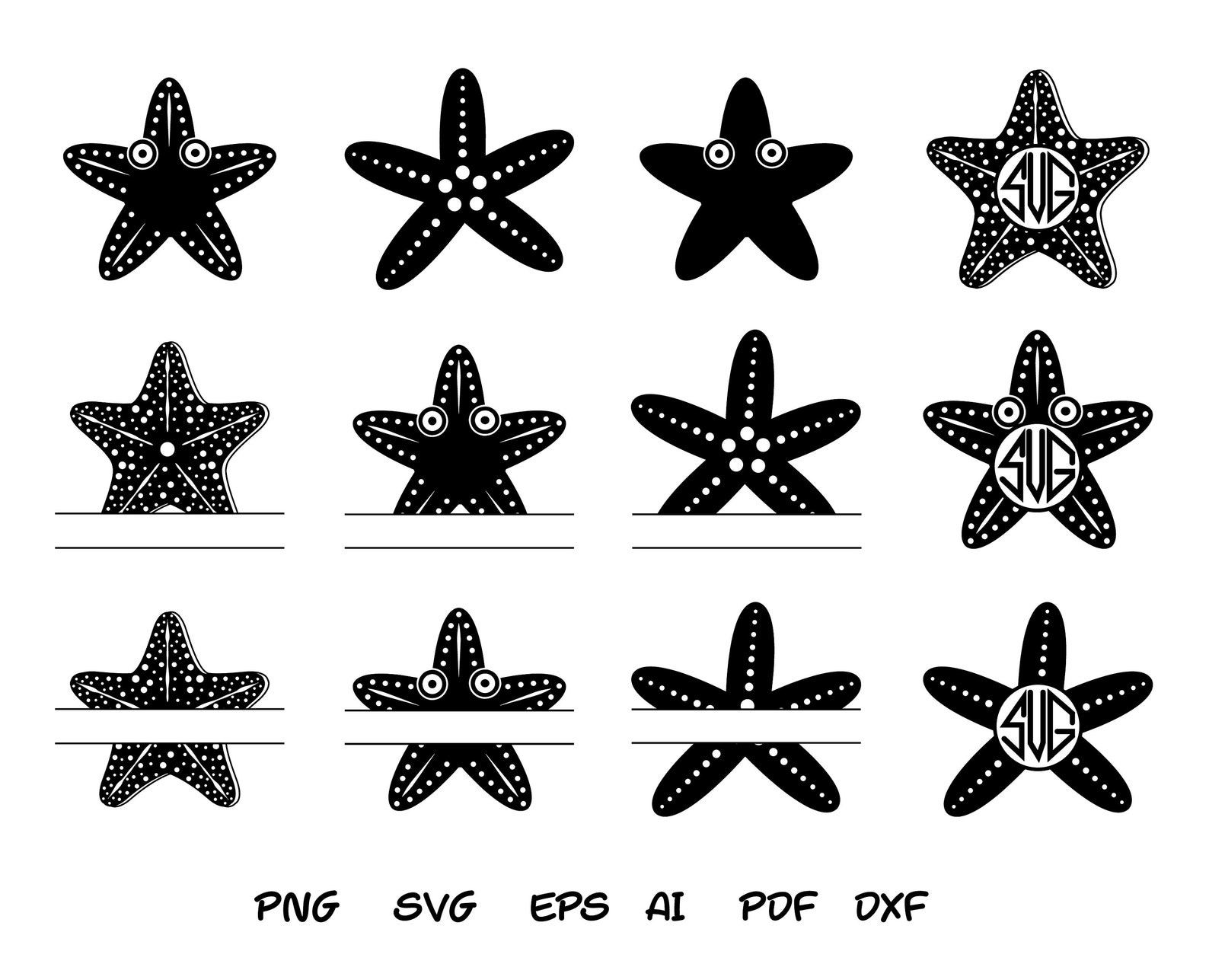 Buy Star Fish Svg Bundles Star Fish Split Monogram Star Fish Online in ...