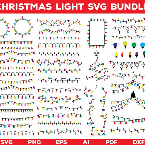Christmas Lights SVG Bundle Christmas Light String Svg - Etsy