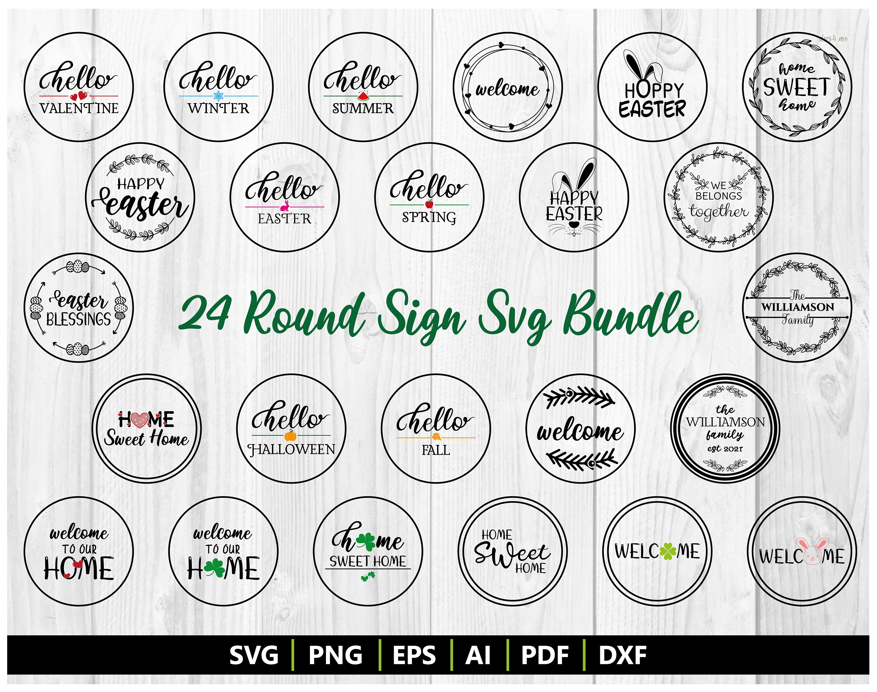 Round Sign Svg Bundle Round Sign Svg Round Wood Signs | Etsy Singapore