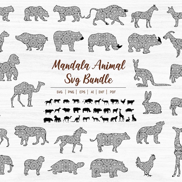 Animal Mandala Svg - Etsy