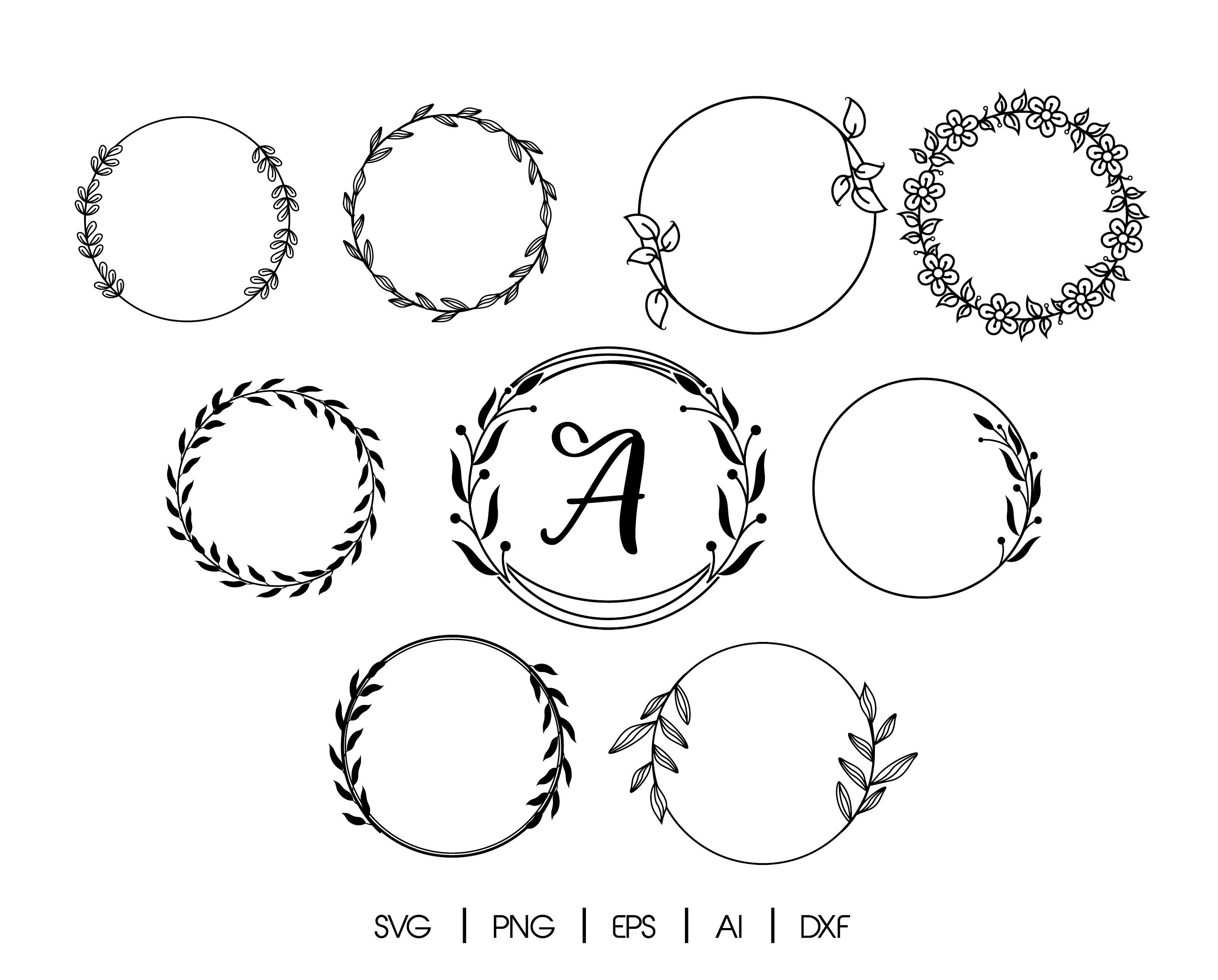 Wreath Letters Svg Wreath Alphabet Svg Alphabet Frame | Etsy India